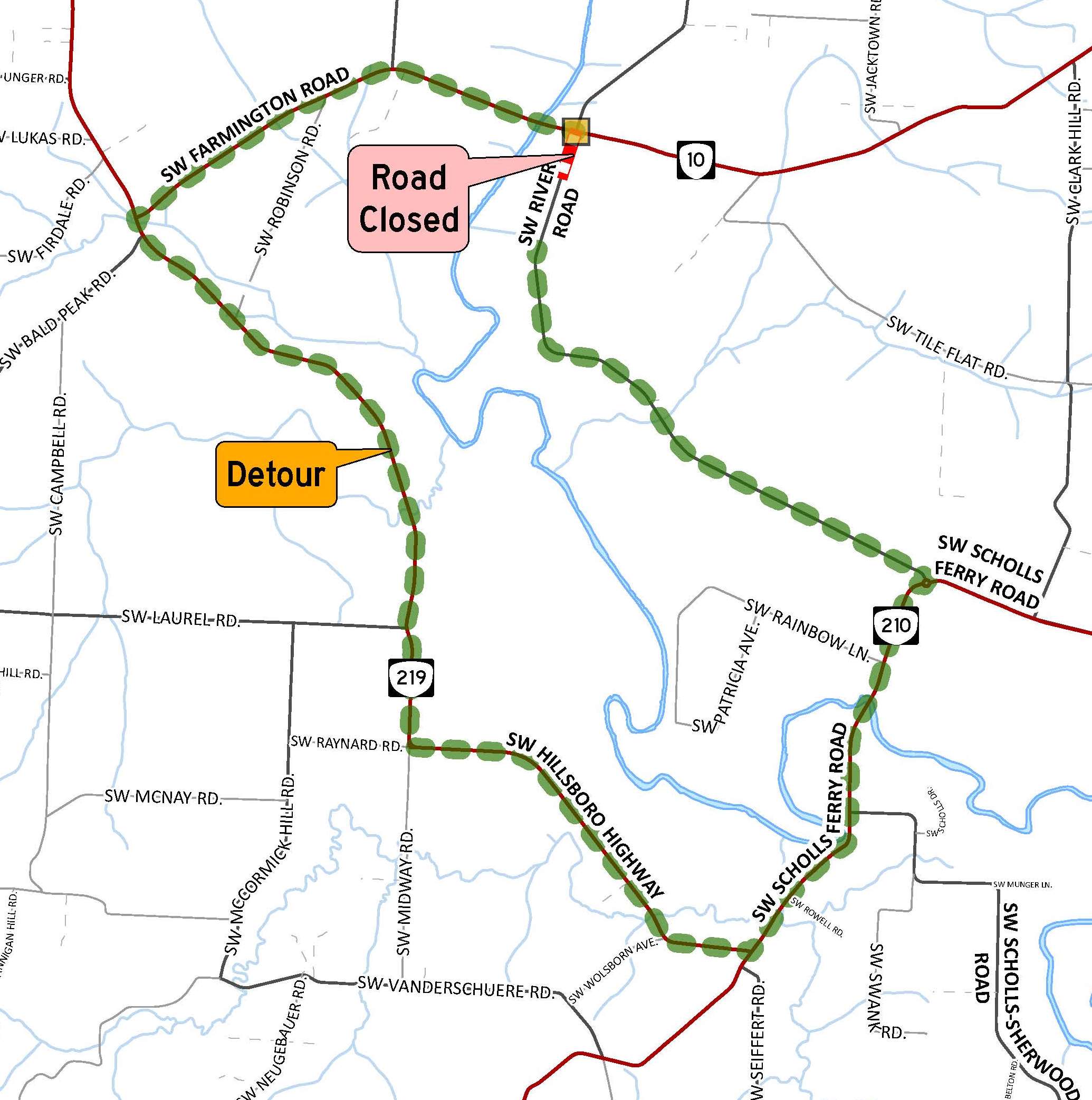 Detours | Farmington and River Roads Roundabout Construction Kickoff